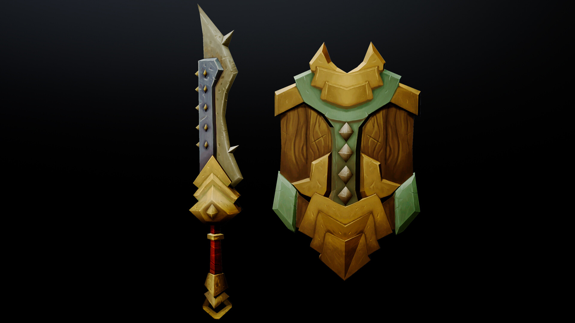ArtStation - Stylized Sword and Shield from Tutorial