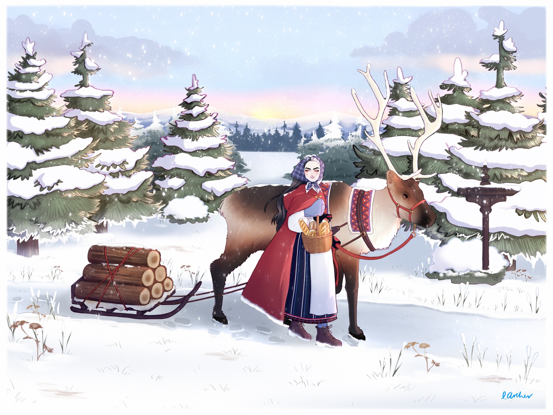 ArtStation - Red Hood, White Snow