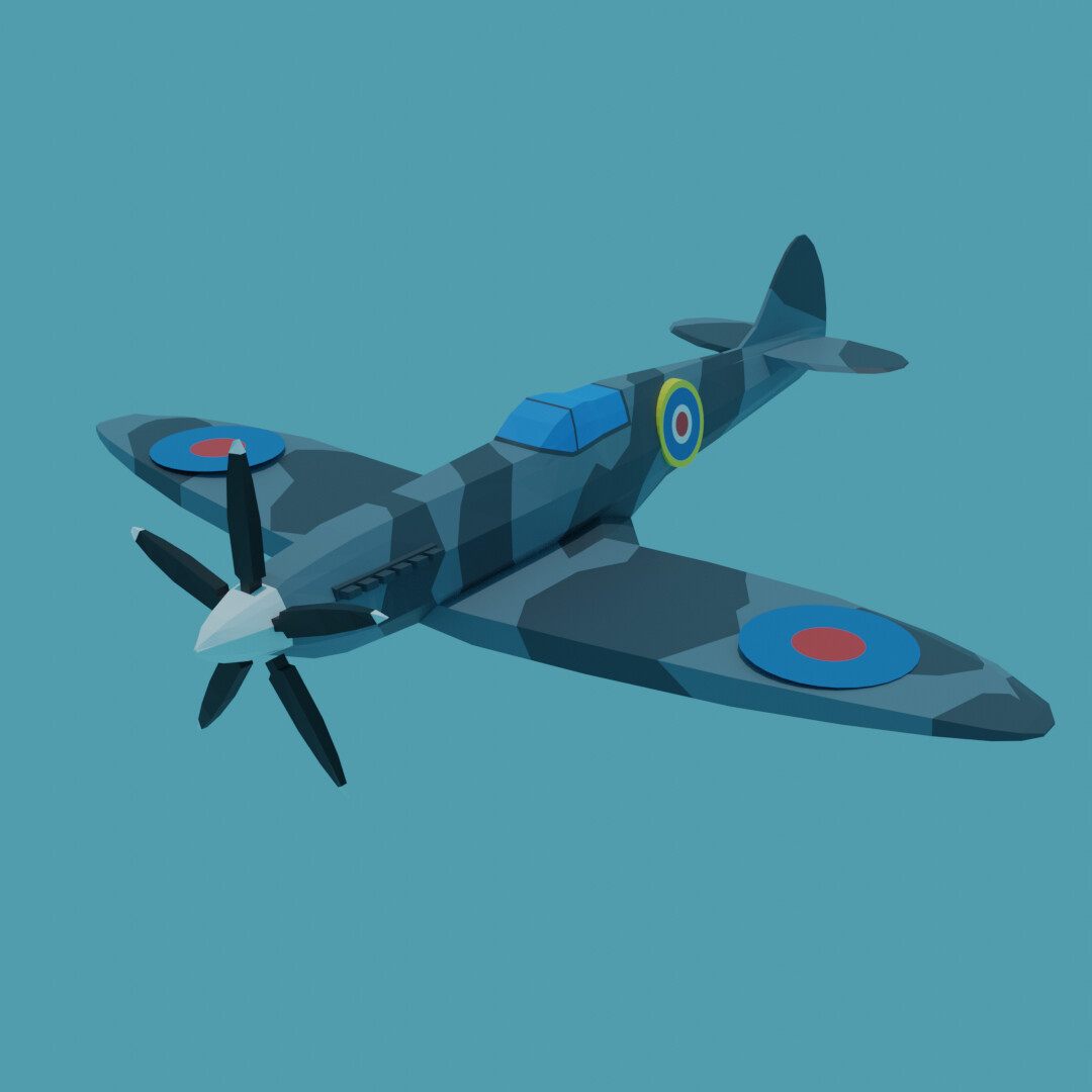 ArtStation - Spitfire Plane Game Assets Low Poly