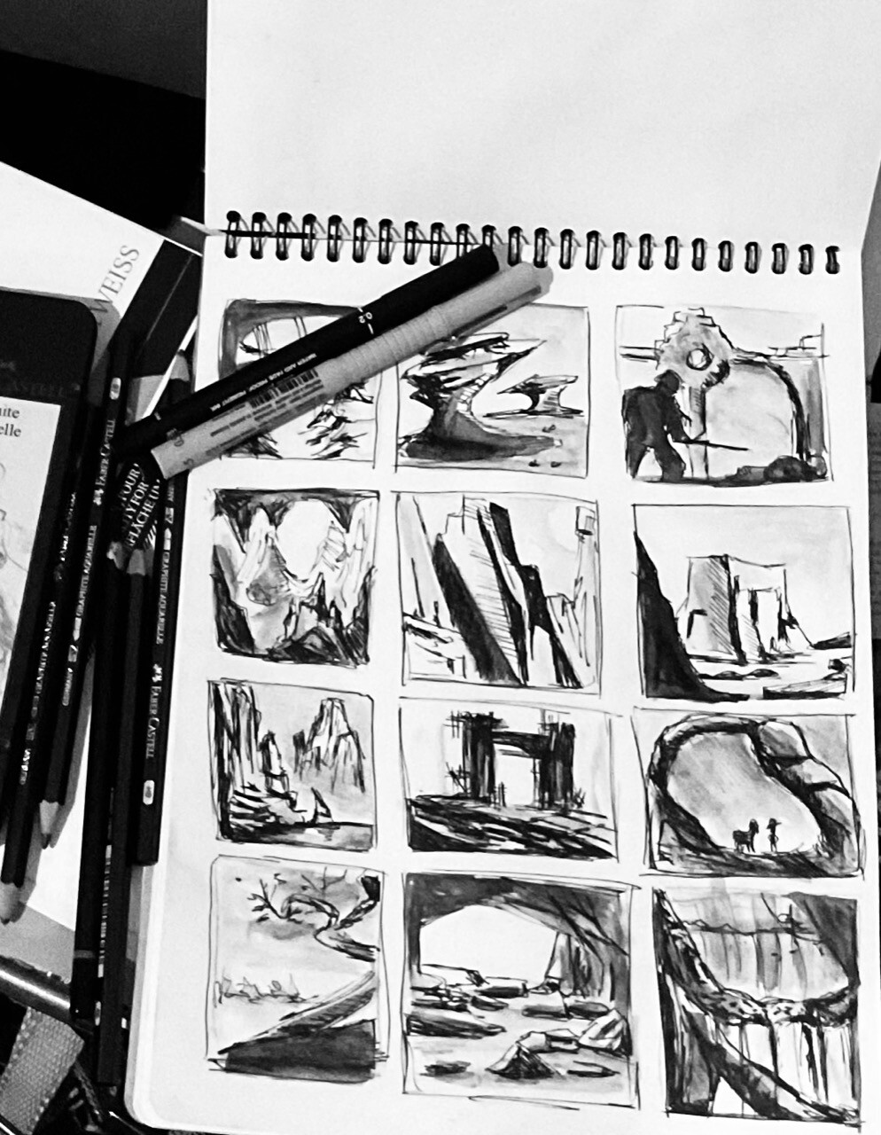 ArtStation - gray scale -environment concept art