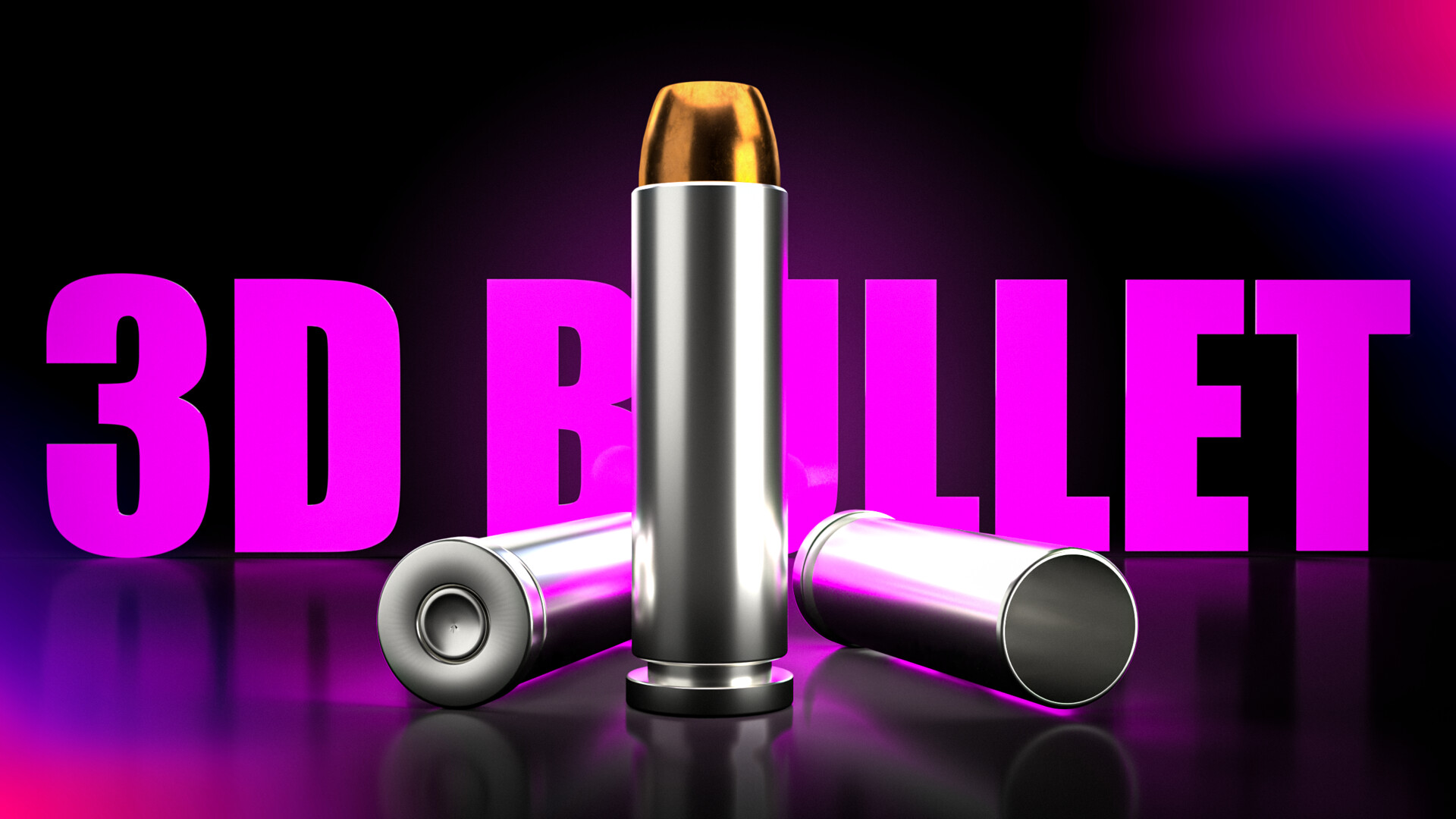 ArtStation - Bullets and Neon sign - Photoshop 3D and Dimension