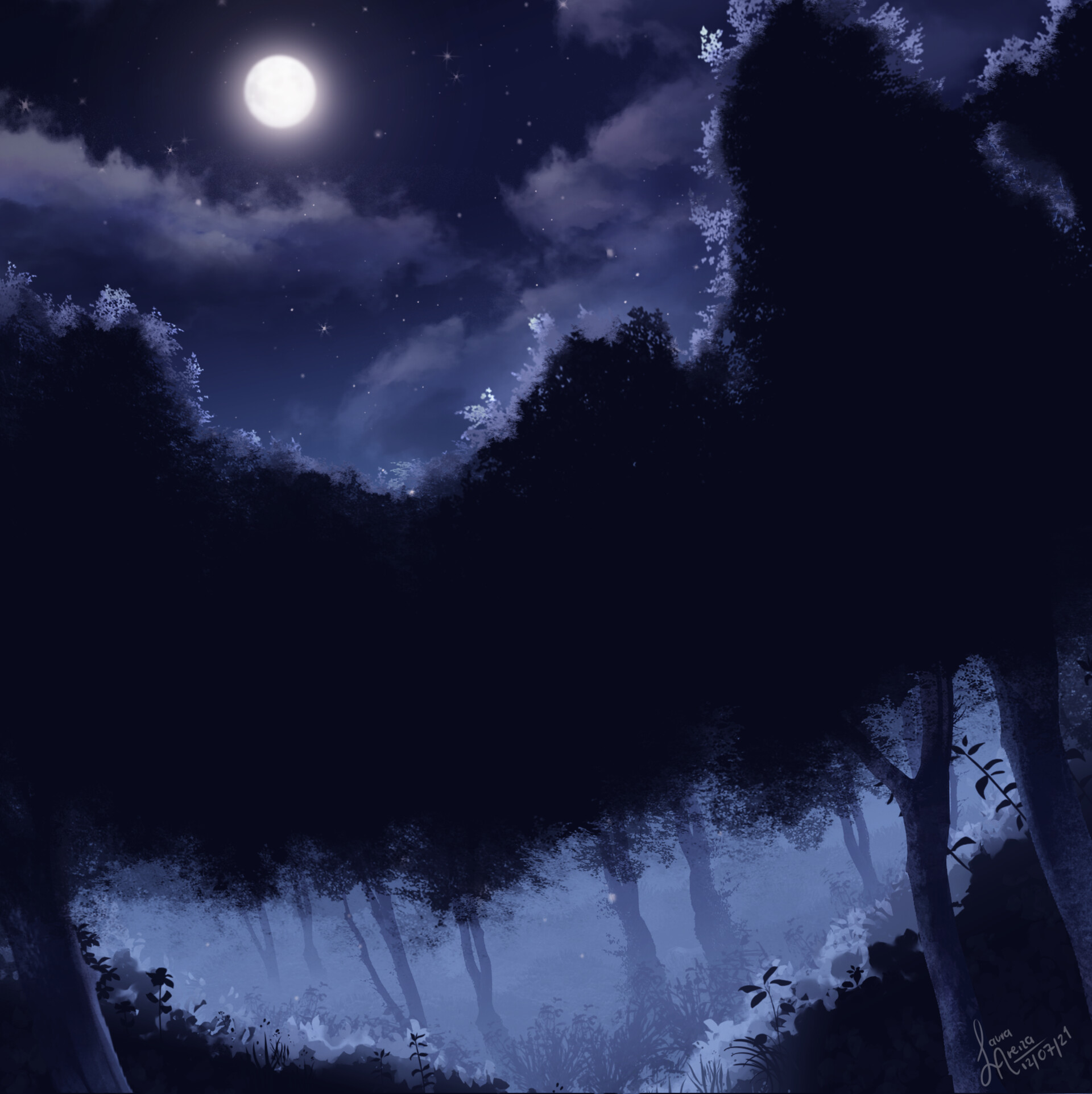 ArtStation - Moonlit Forest