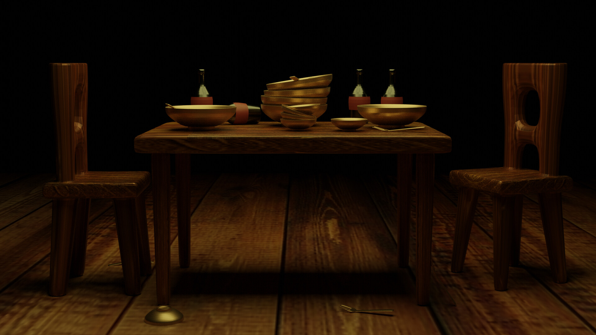 ArtStation - 3d model: low poly restaurant game asset