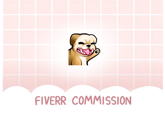 ArtStation - bulldog waving twitch emote