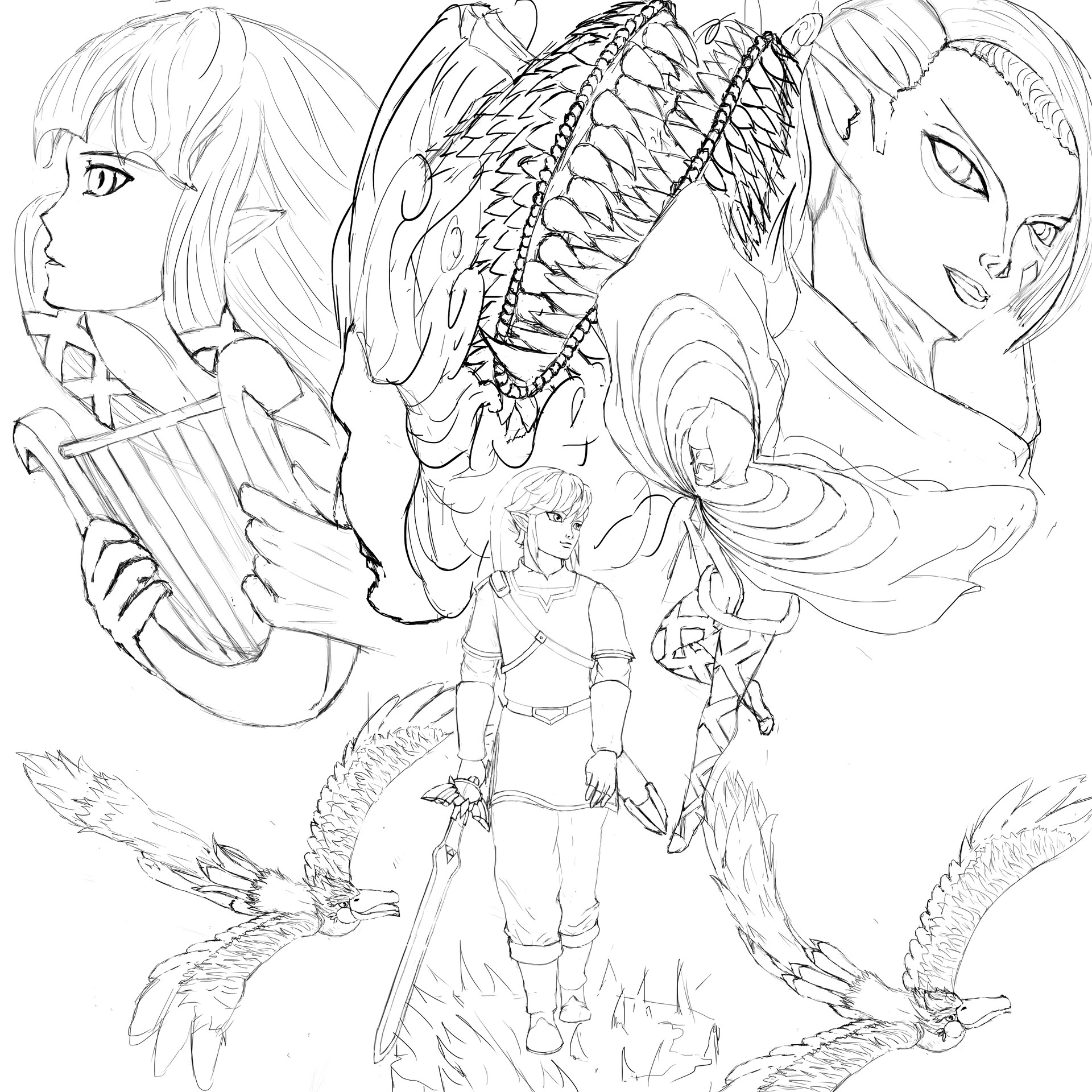 skyward sword coloring pages