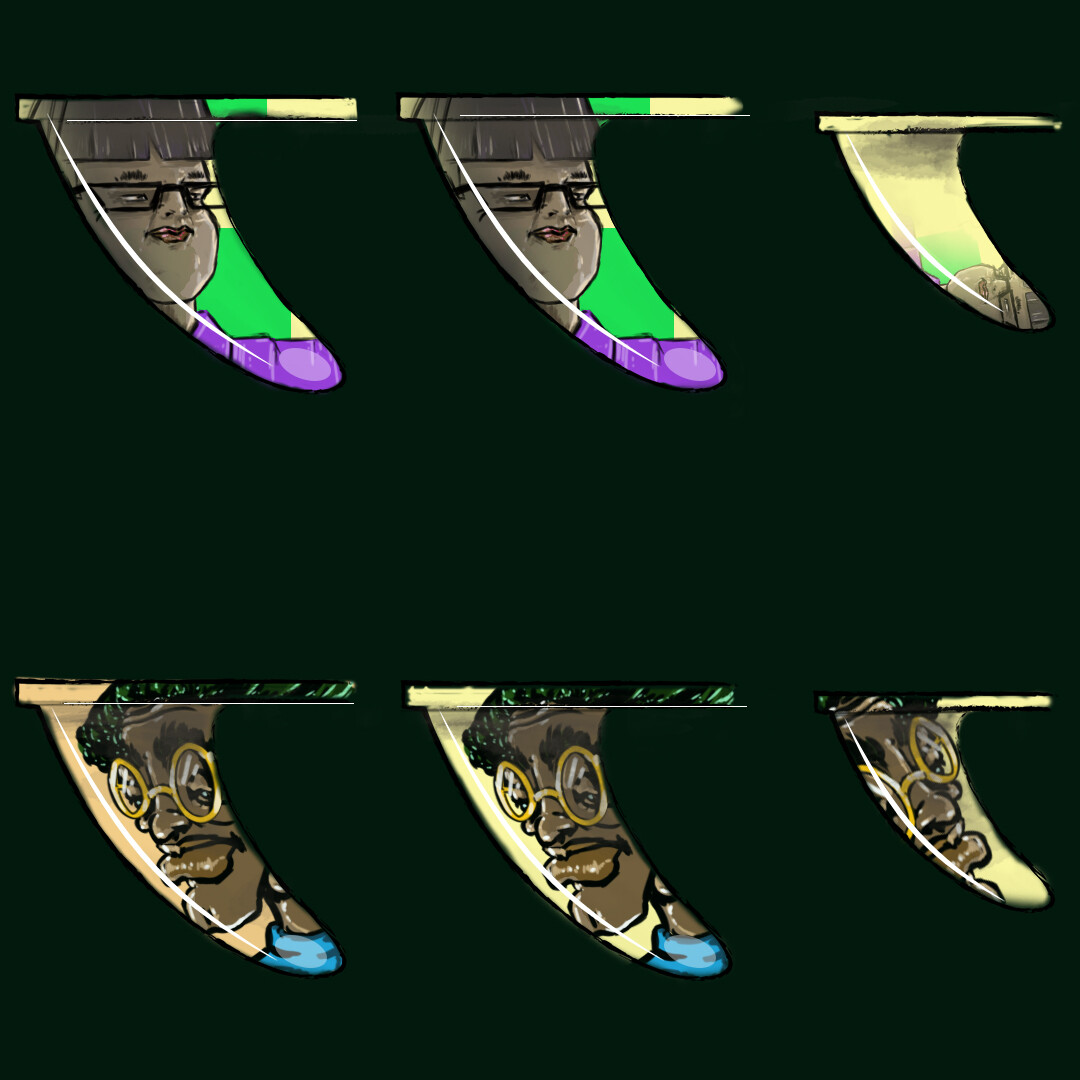 M. Scott Hull - Custom - Fins ("Rice paper designs for surfboard fin ...