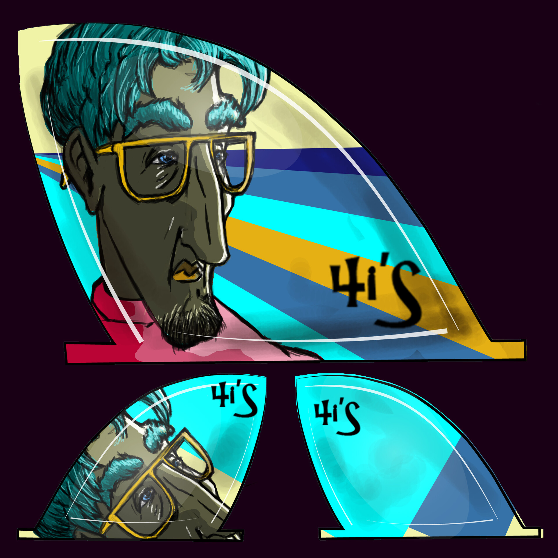 M. Scott Hull - Custom - Fins ("Rice paper designs for surfboard fin ...