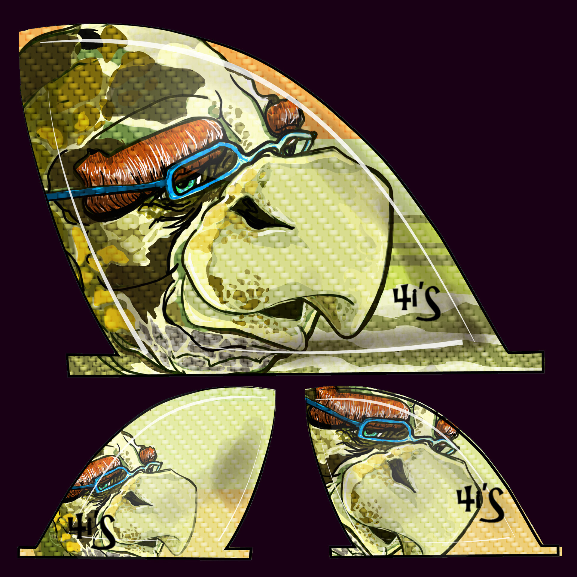 M. Scott Hull - Custom - Fins ("Rice paper designs for surfboard fin ...