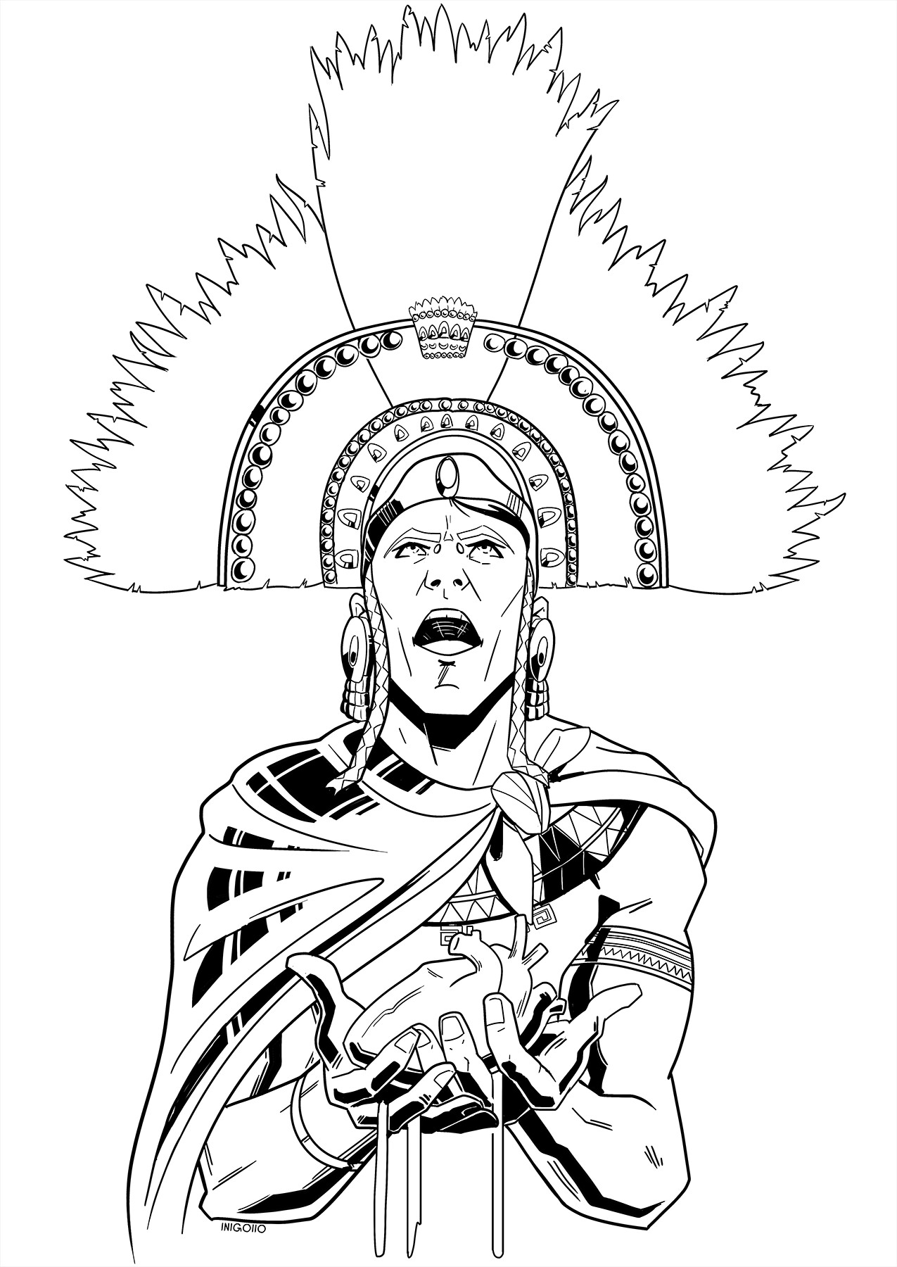 moctezuma aztec coloring pages