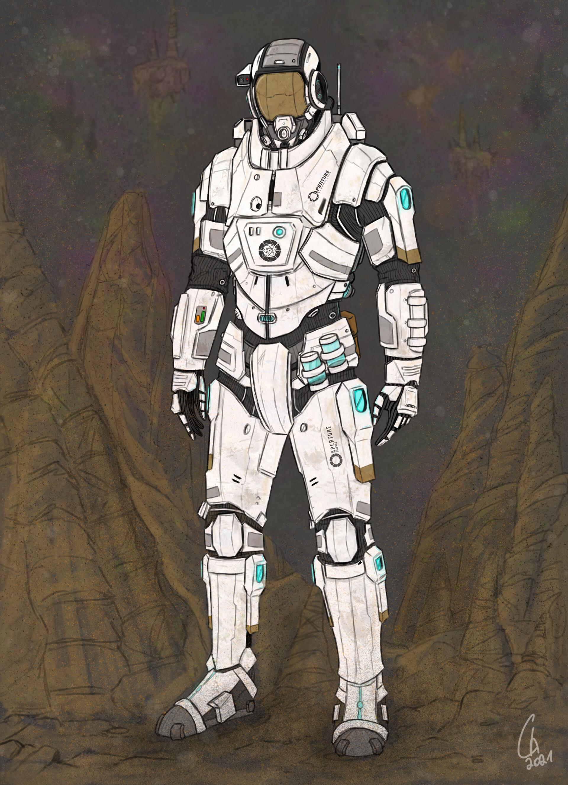 ArtStation - Aperture Science 1970 - HEV Suit