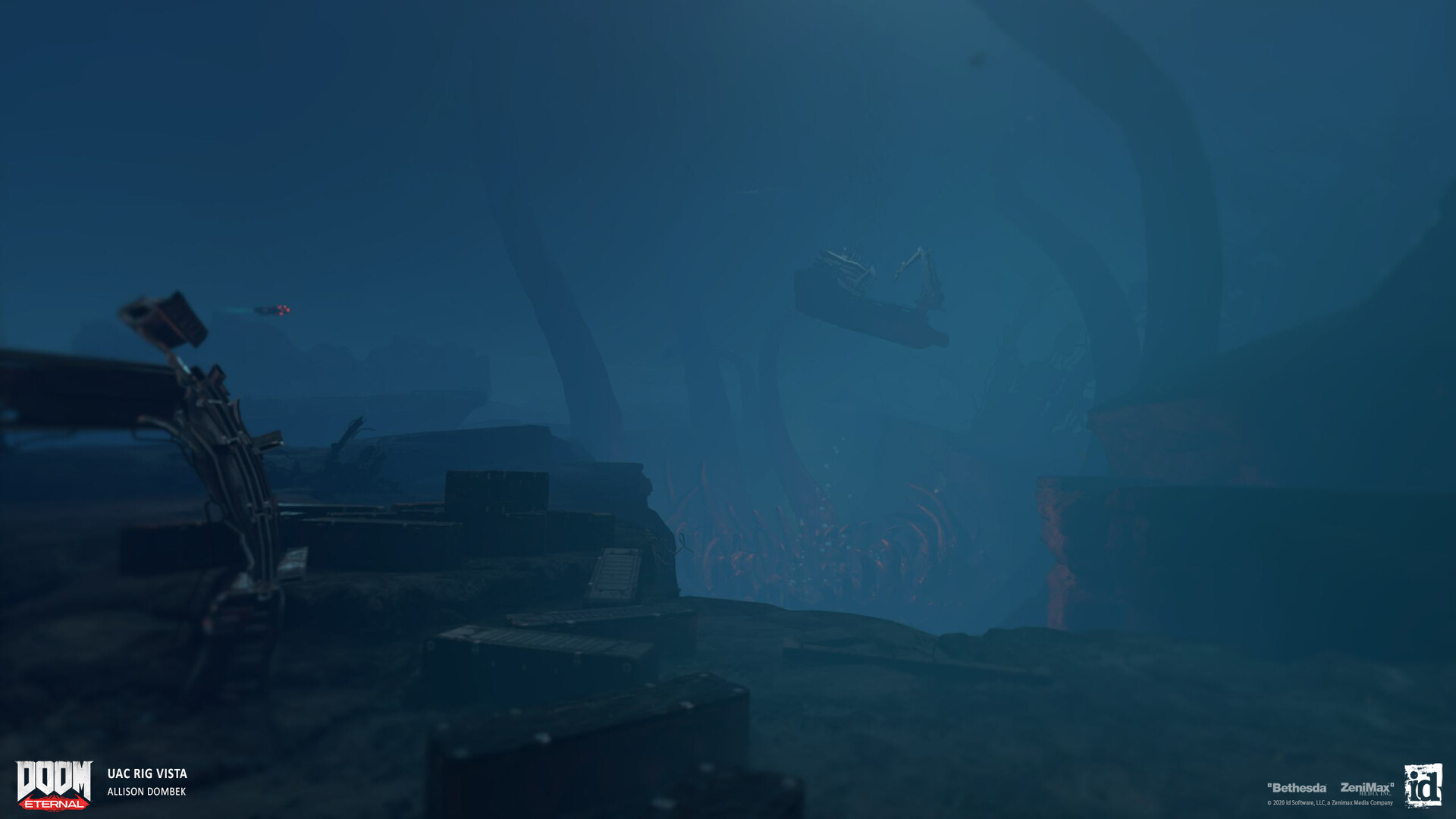 Allison Dombek - DOOM Eternal DLC - UAC Rig Underwater Vista