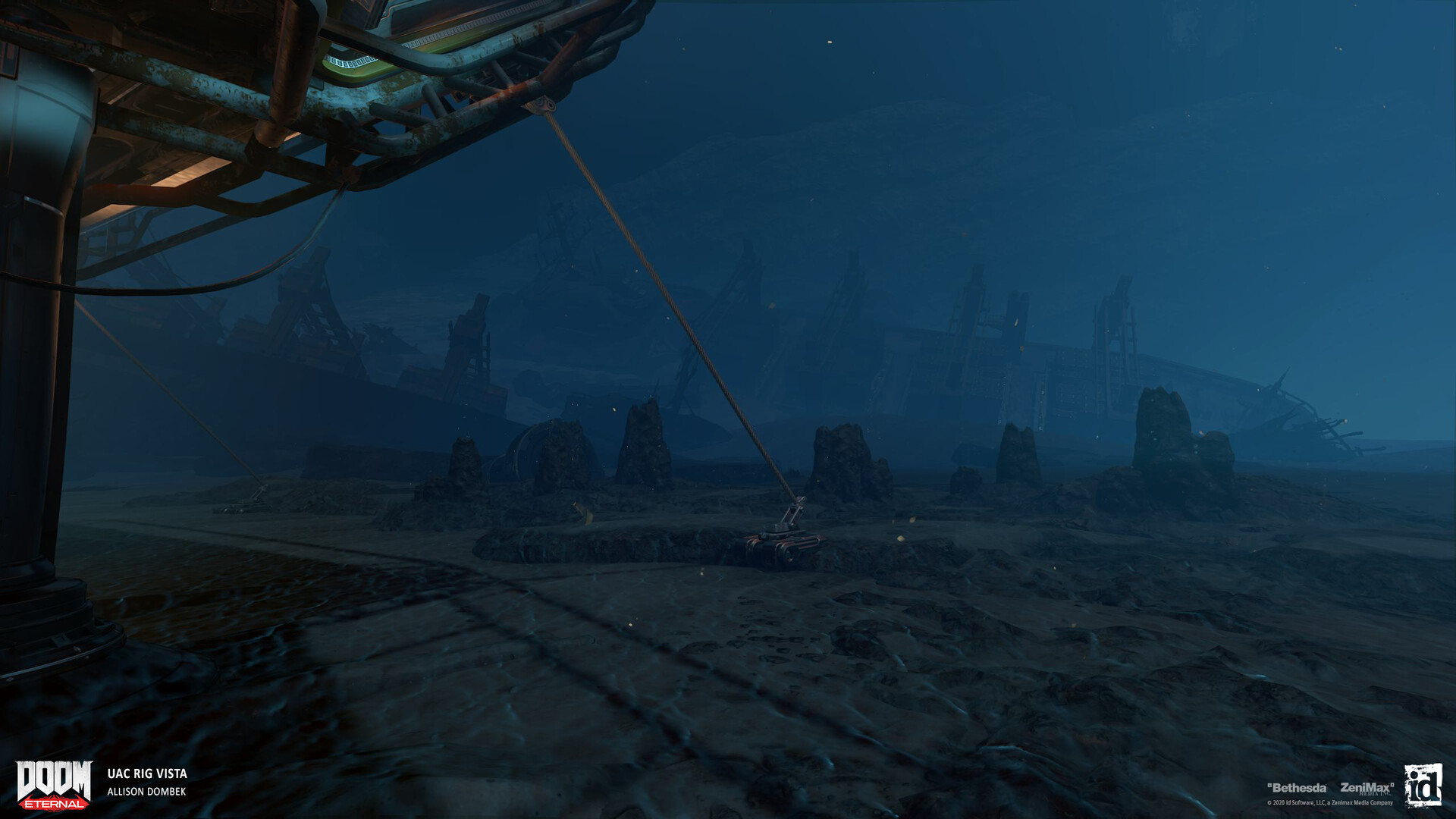 Allison Dombek - DOOM Eternal DLC - UAC Rig Underwater Vista