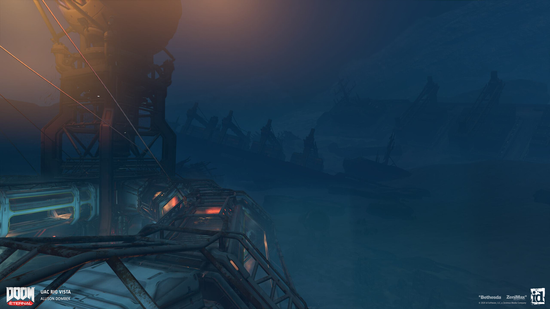 Allison Dombek - DOOM Eternal DLC - UAC Rig Underwater Vista