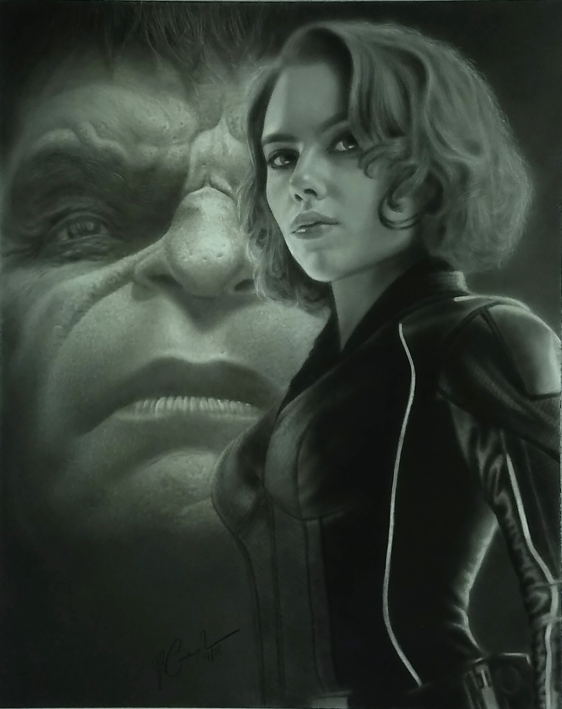 ArtStation - Black Widow (Scarlet Johannson) and Hulk Portrait