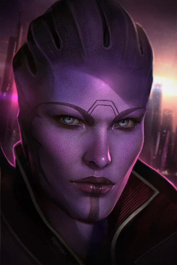 "Aria T'loak Fanart" by ArtStation user Gerry Arthur. : masseffect
