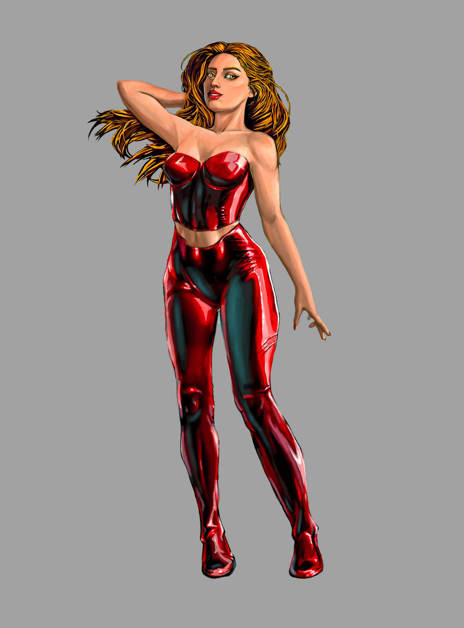 ArtStation - lady in red