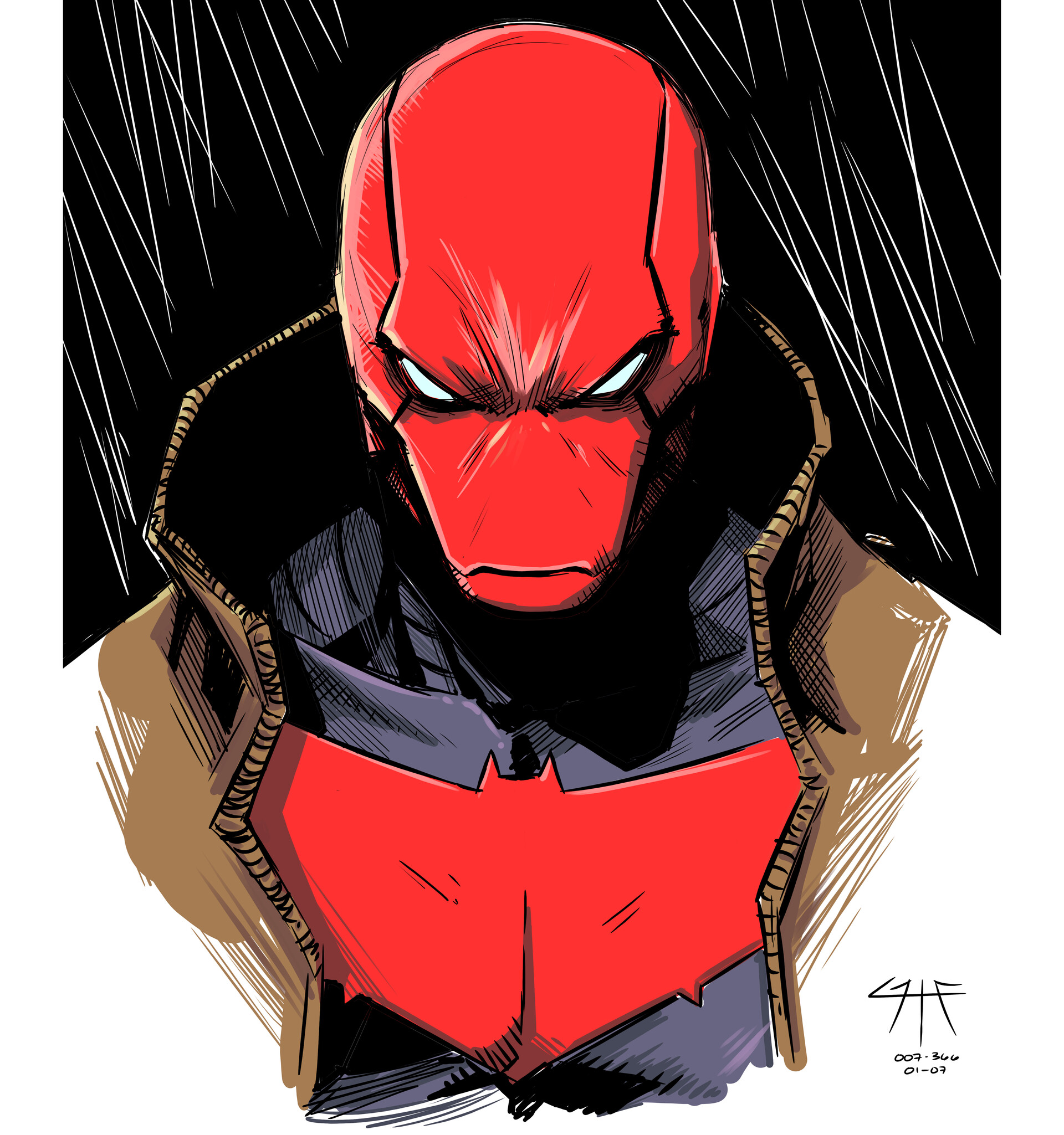 how to draw red hood dc