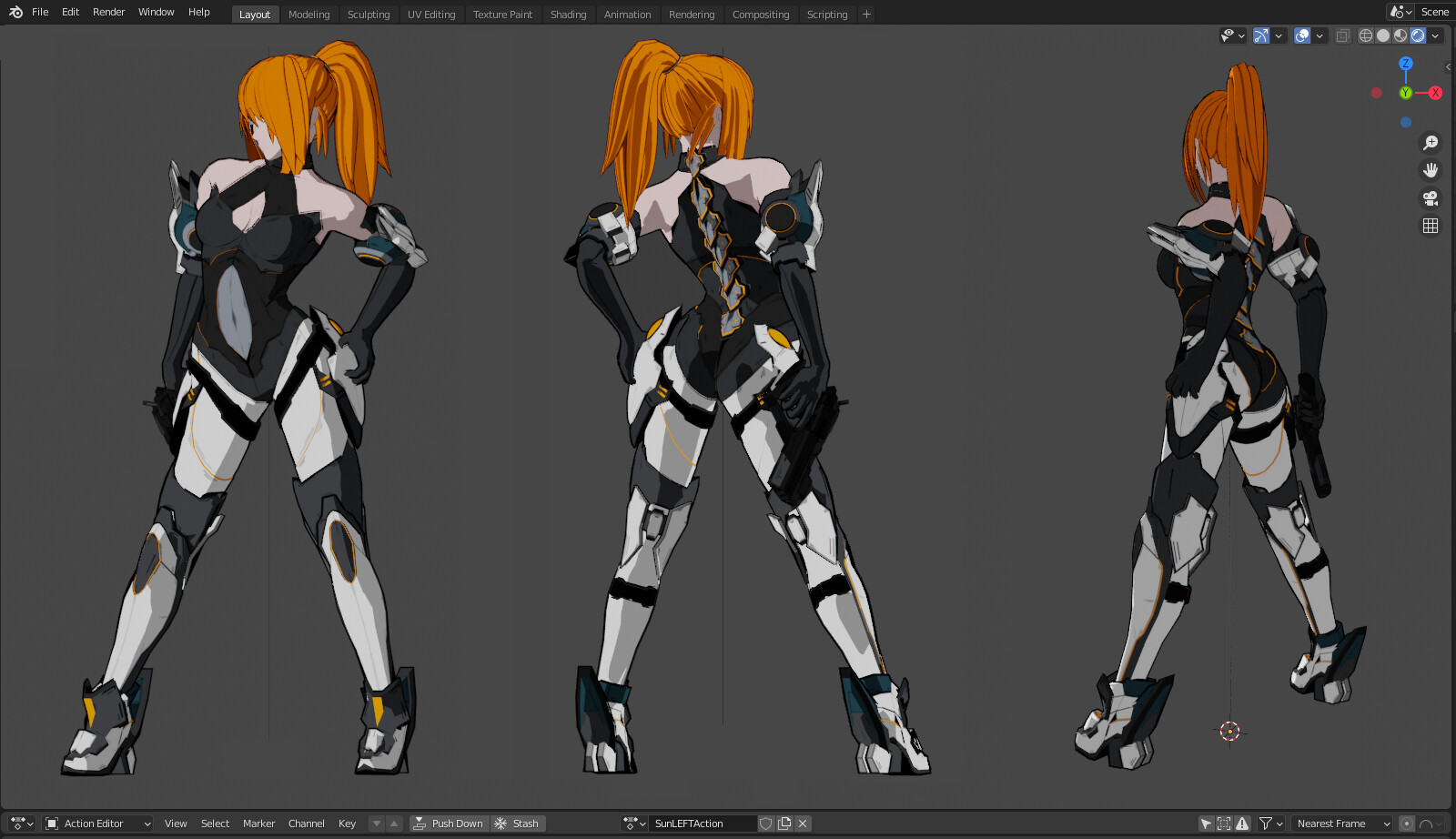 ArtStation - Macrophage Soldier (Low Poly - Anime Style Shading)