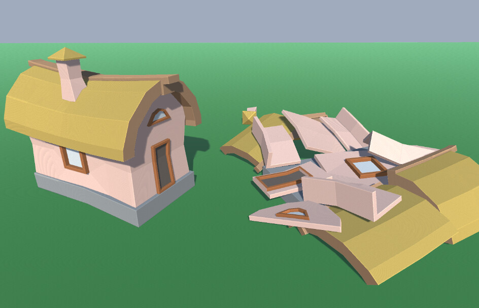 ArtStation - Low poly destructible buildings