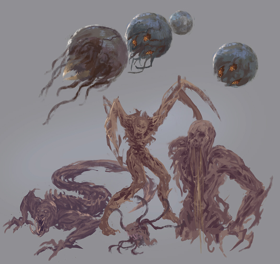 ArtStation - Brethren moons & necromorphs sketches