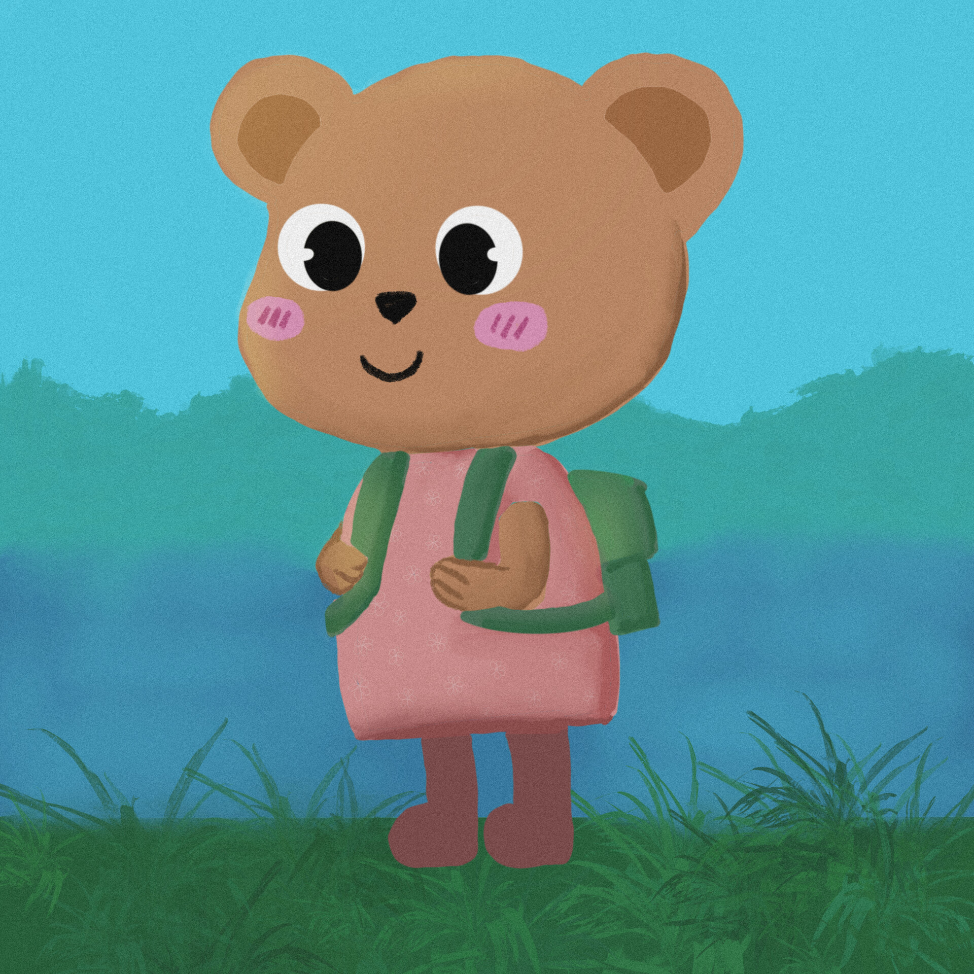 ArtStation - baby bear going to school