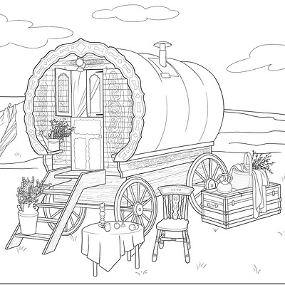 gypsy caravan coloring pages