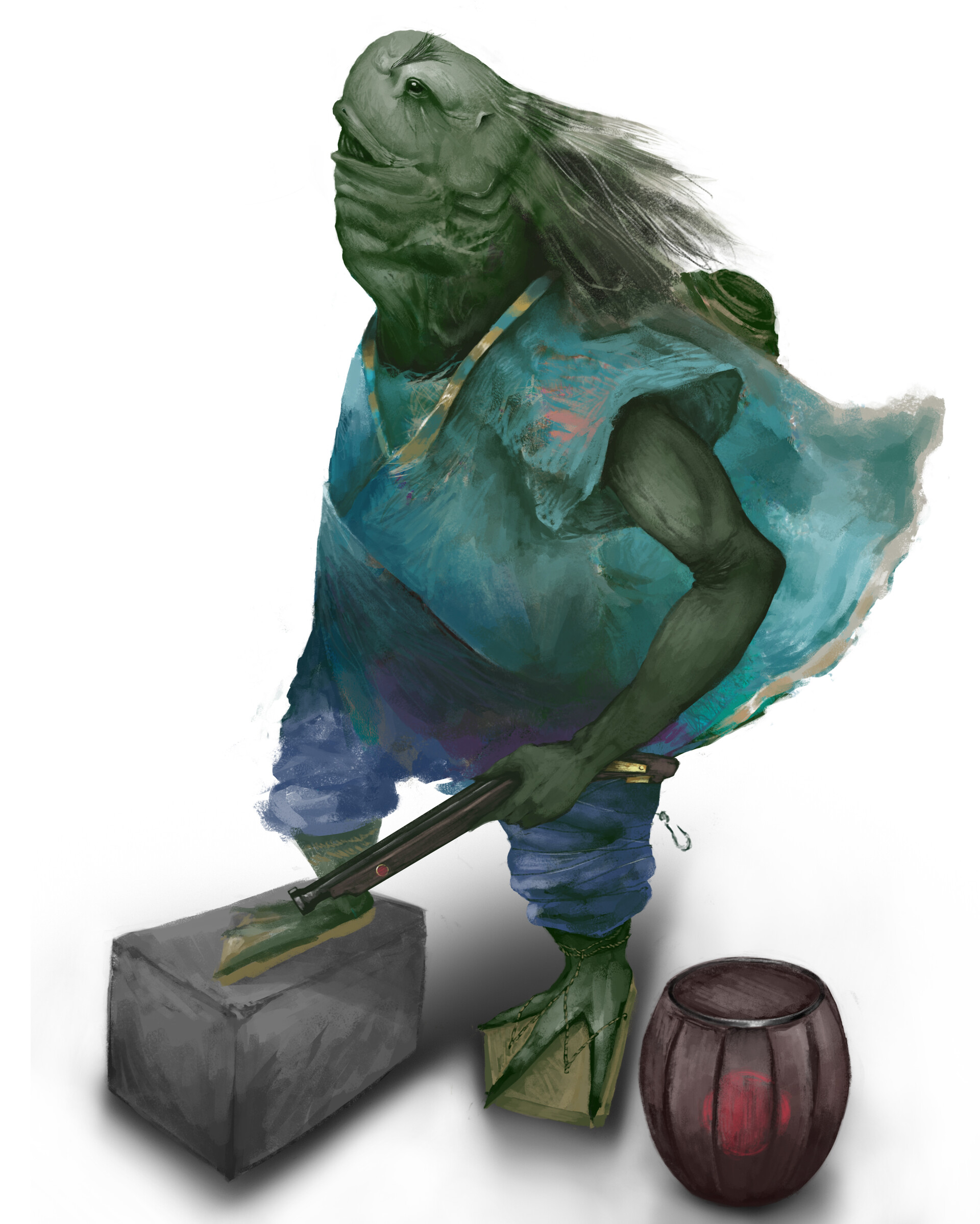 ArtStation - Fish Samurai guy