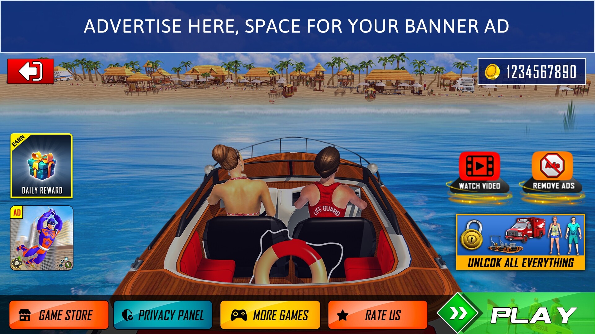 ArtStation - Beach Rescue Game UI