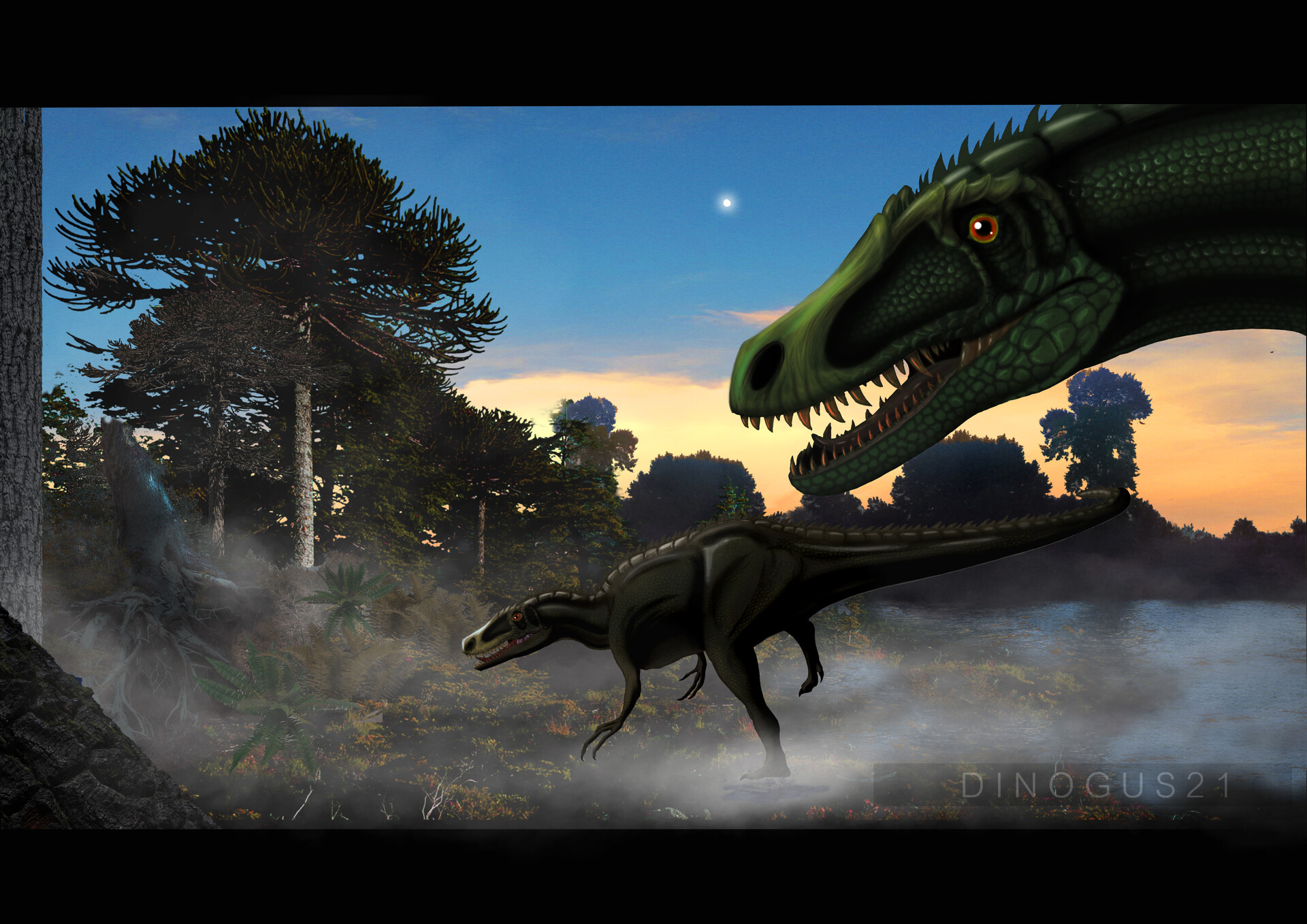 ArtStation - Two Deltadromeus in the Morning