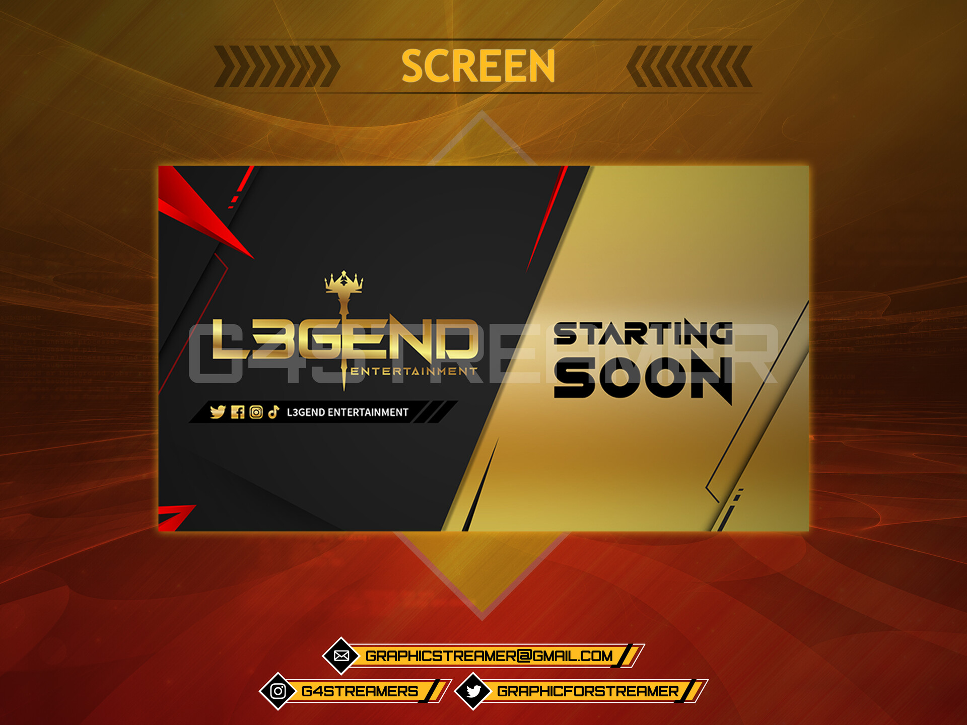 graphic for streamer - Gold Screen