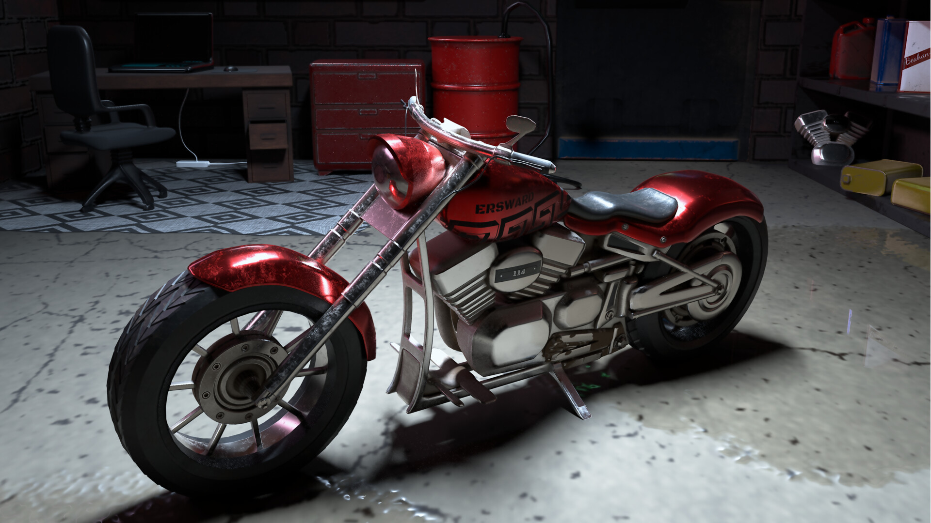 ArtStation - Motorcycle garage