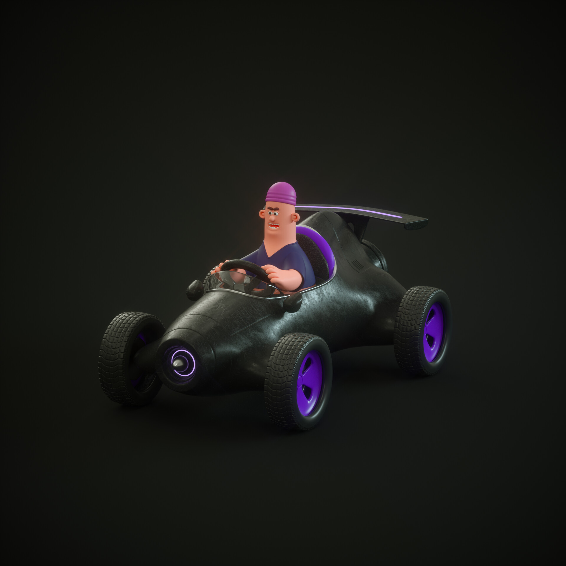 ArtStation - fat man in sports car