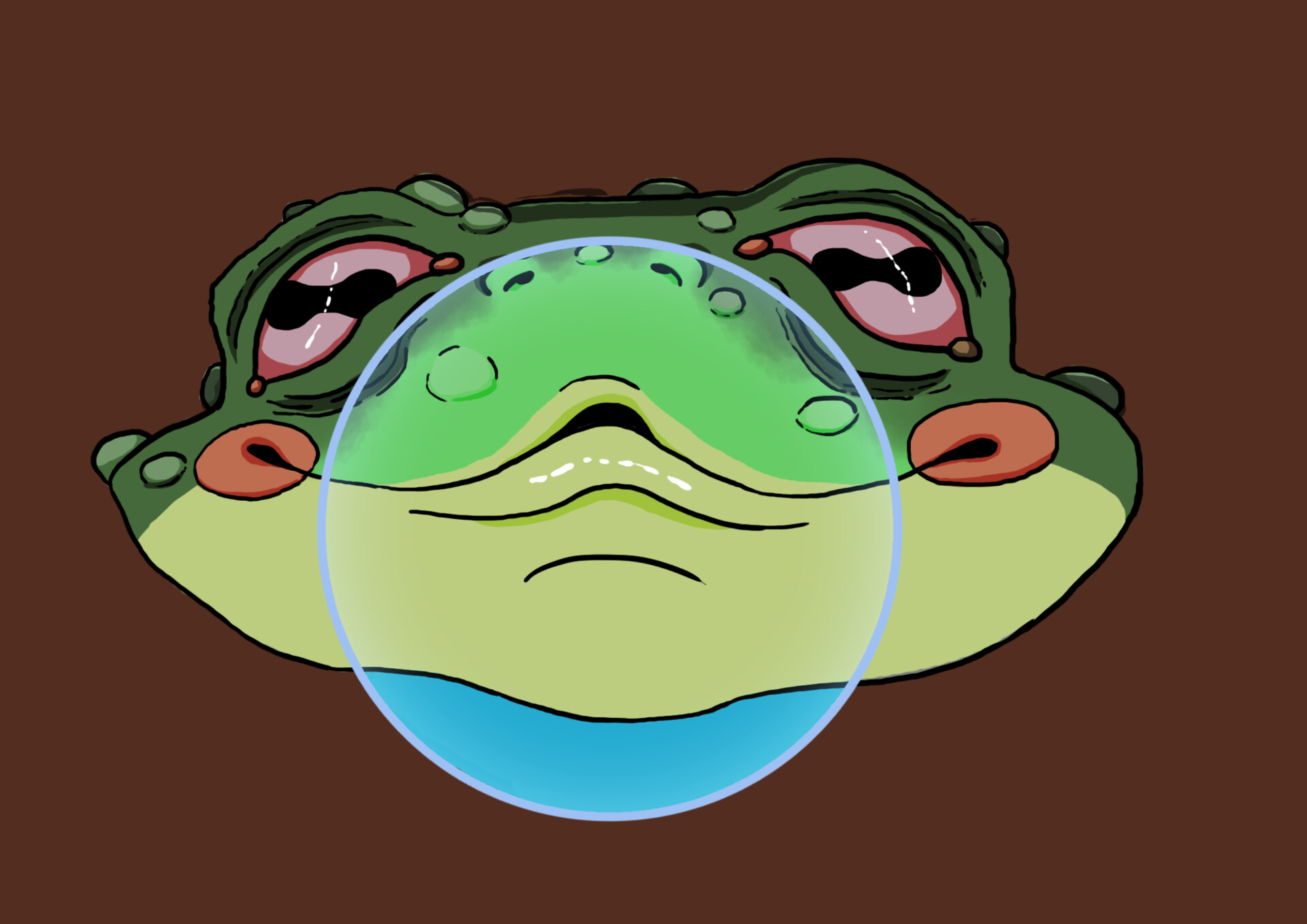 ArtStation - Frog Blowing Bubble