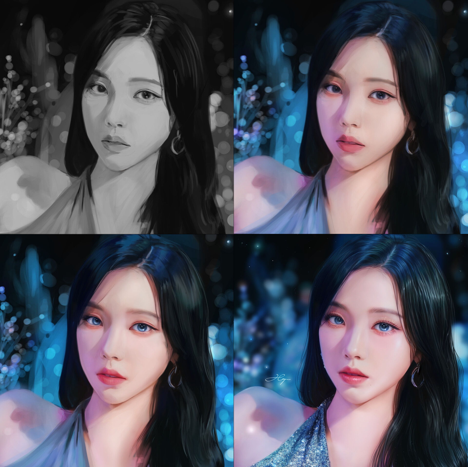 ArtStation - AESPA KARINA Fan Art(+drawing Process)