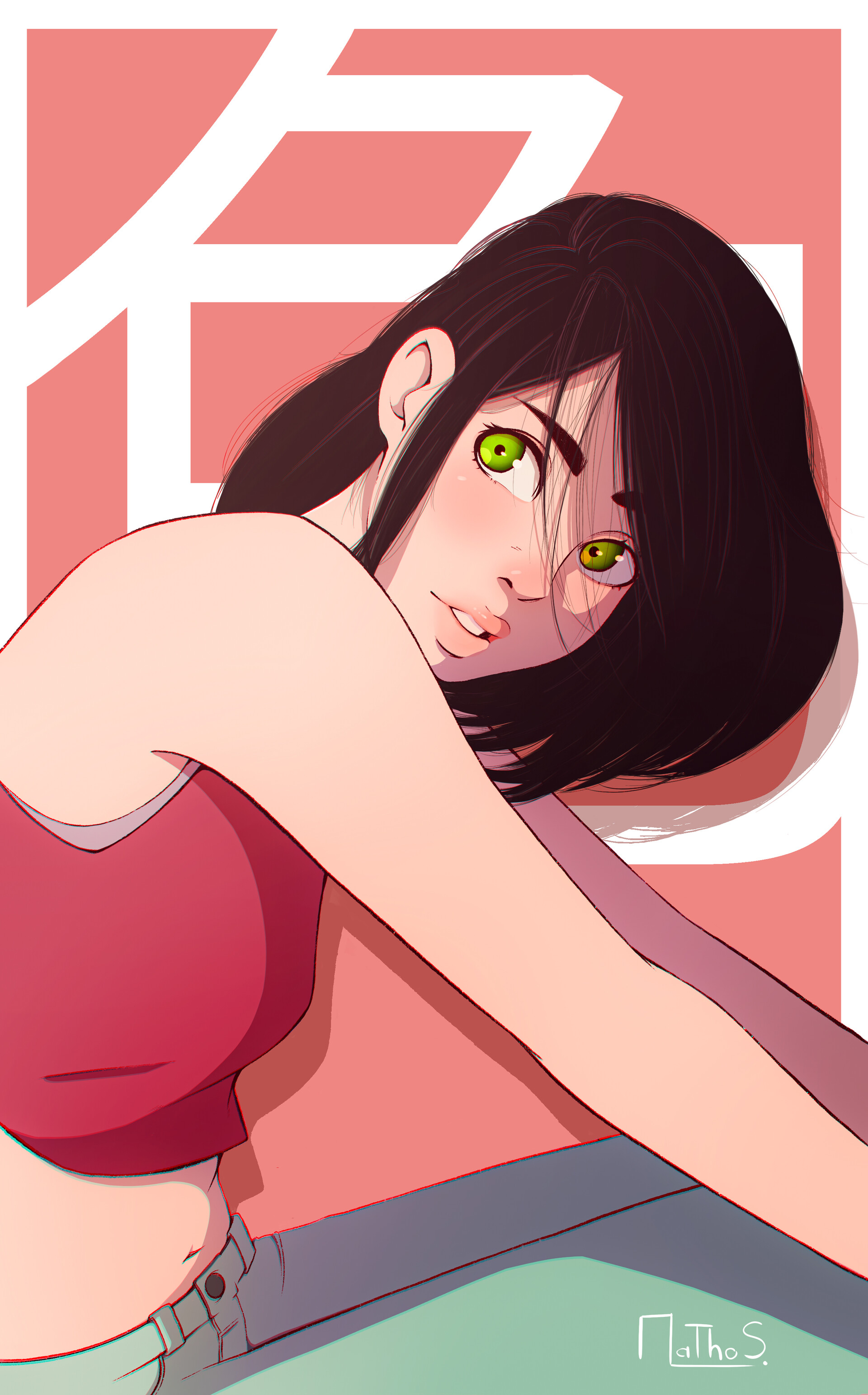 ArtStation - Green eyes Girl