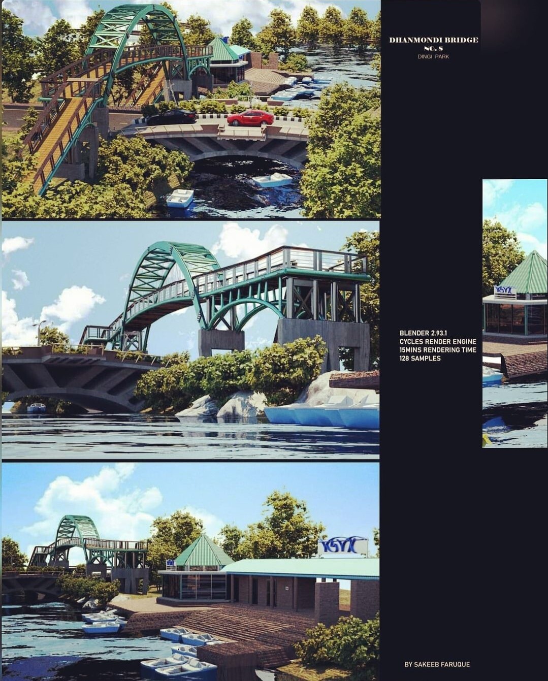ArtStation - DHANMONDI BRIDGE NO.8 DINGI PARK