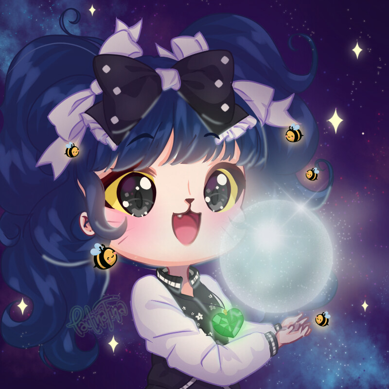 ArtStation - Half body anime girl chibi