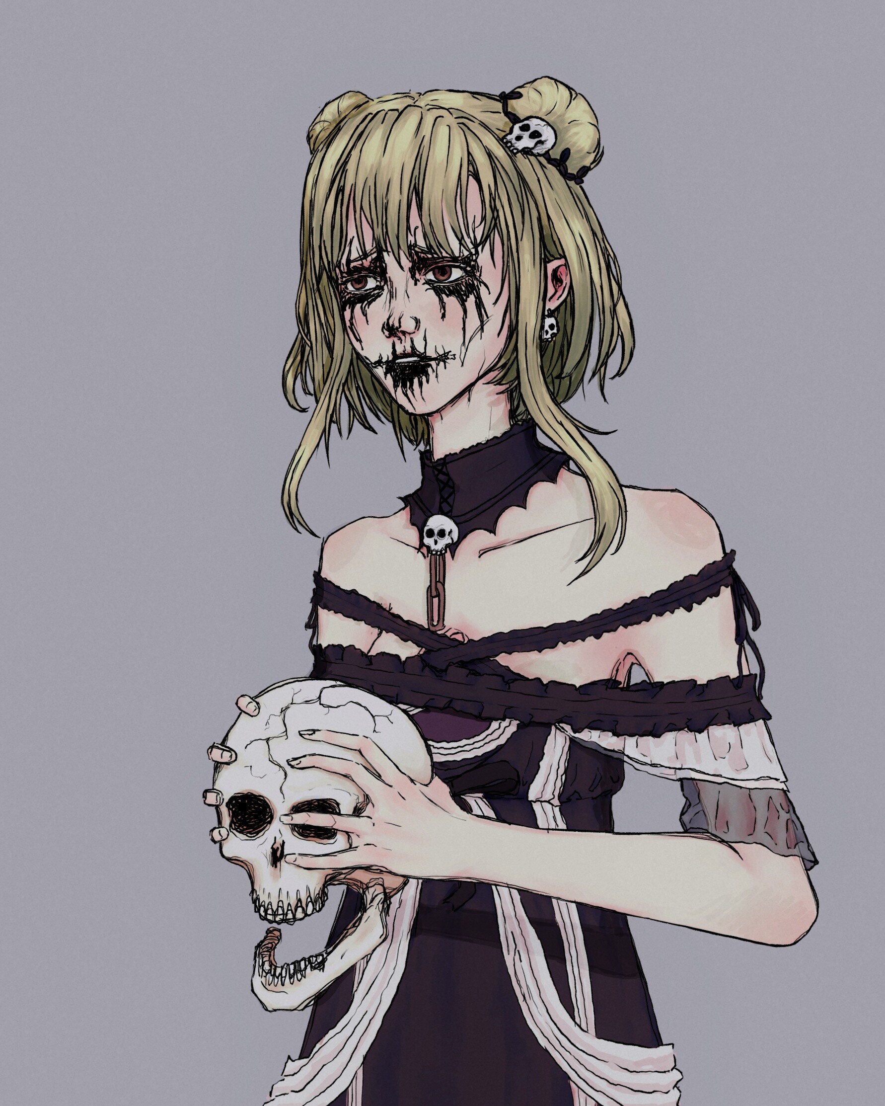Black Metal Girl Drawing