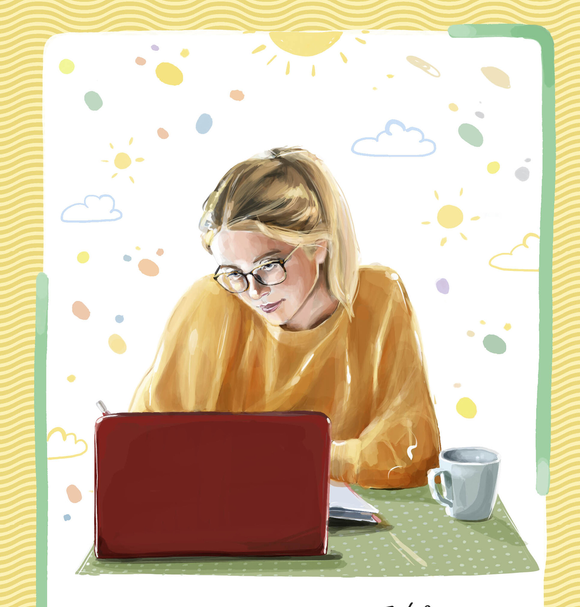 ArtStation - College student studying