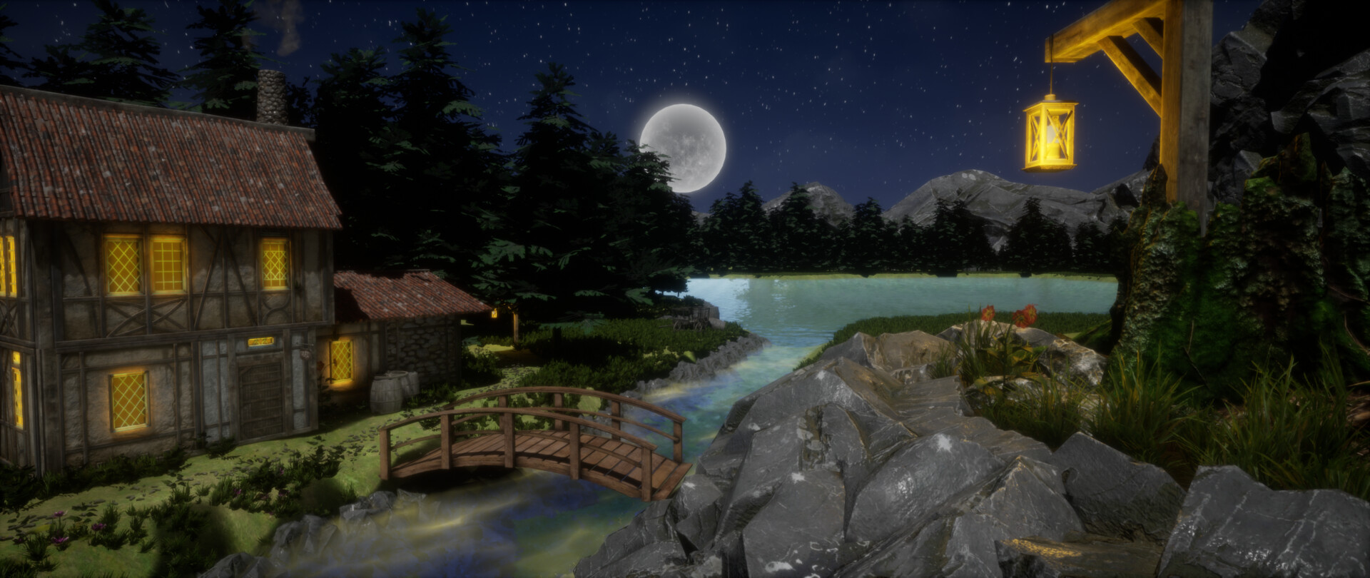 ArtStation - Night time Forest