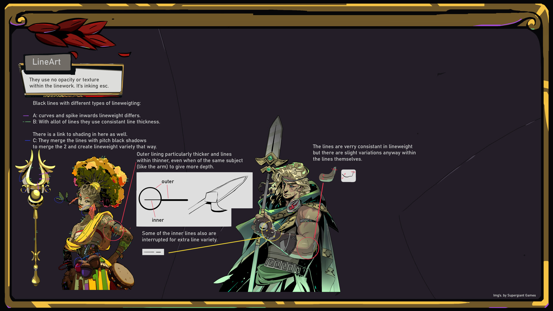 Dayron Desmet - Hades Style bible and prop designs.