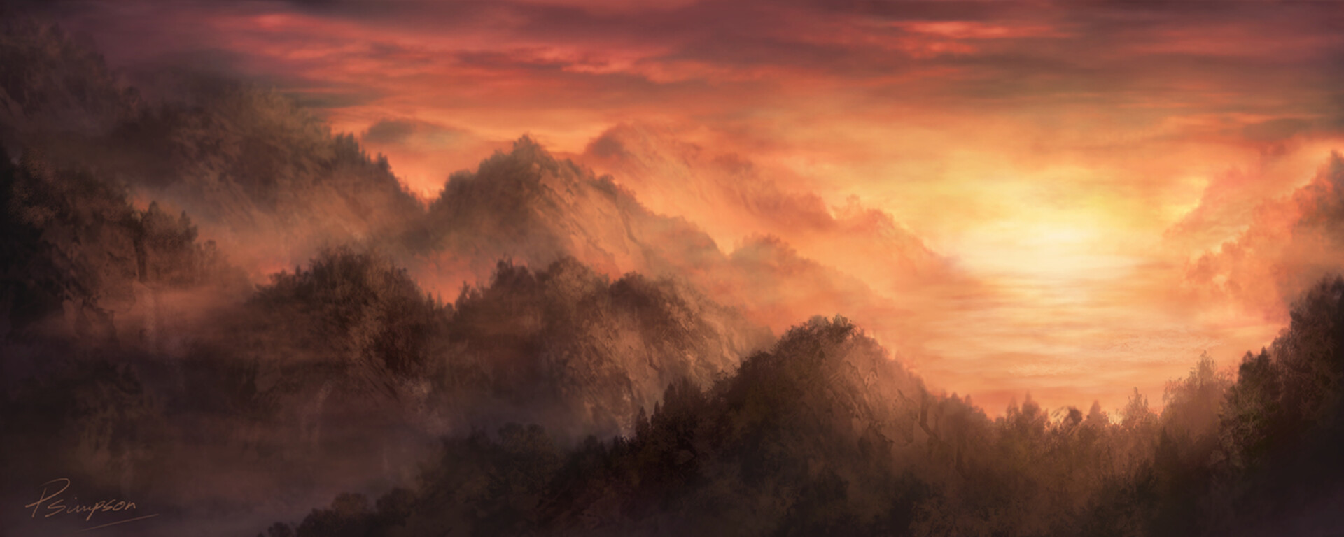 ArtStation - Sunset Speedpaint