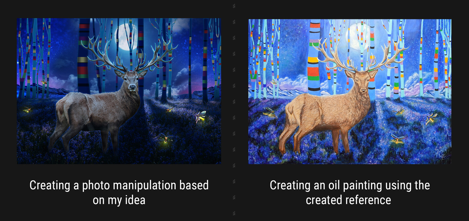 Anna Ponomarenko - Forest deer, Photo-manipulation + Traditional ...