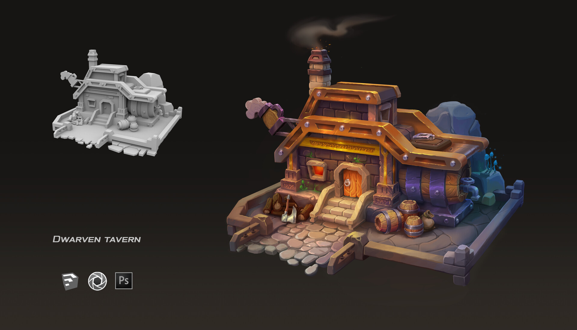 ArtStation - Dwarven tavern