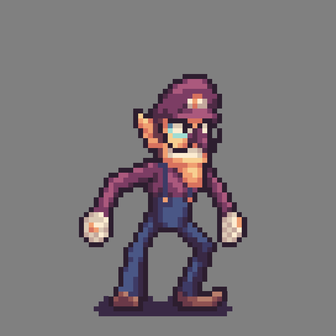 Waluigi Gif Im Making Pixil Waluigi Sprites Here Is What I Got So Far