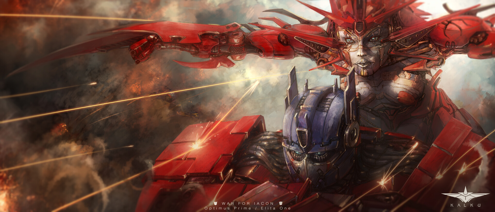 ArtStation - War for Iacon, Optimus & Elita One