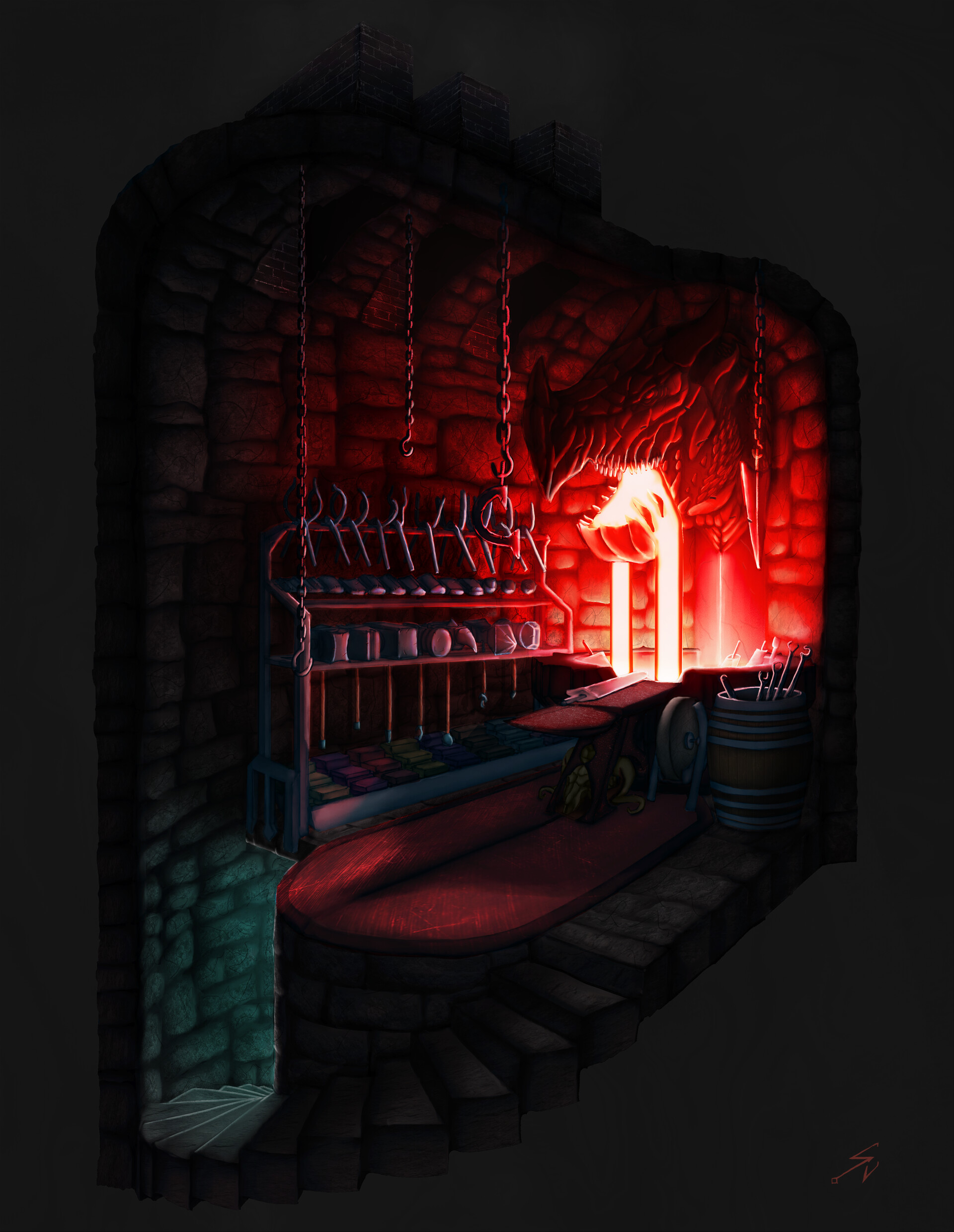 ArtStation - Blacksmith's Room Set Design