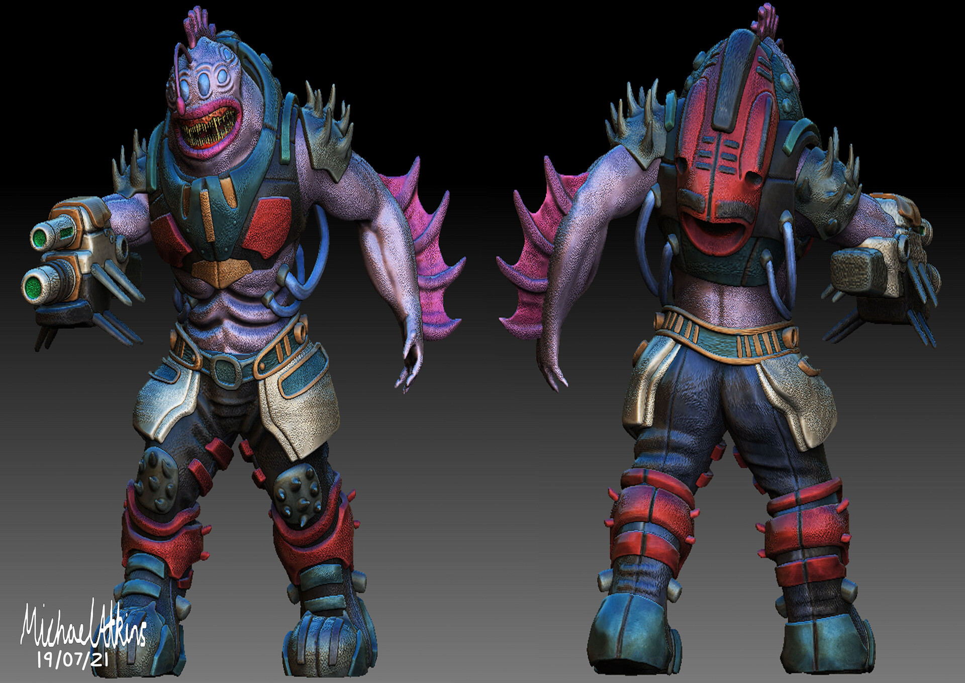 ArtStation - Michael Atkins 3D Angler Fish Alien Character Sheet