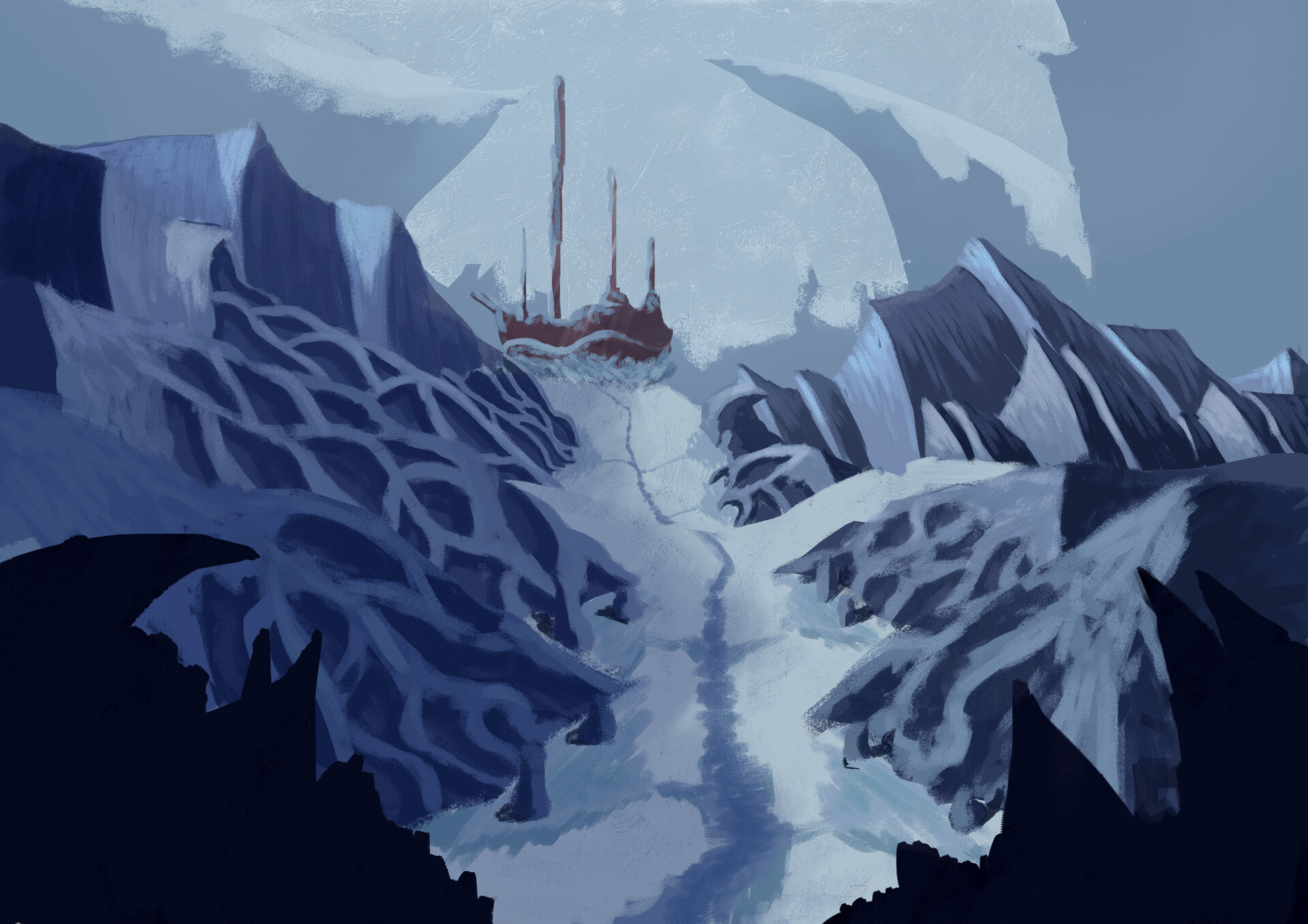 ArtStation - The frozen Boat