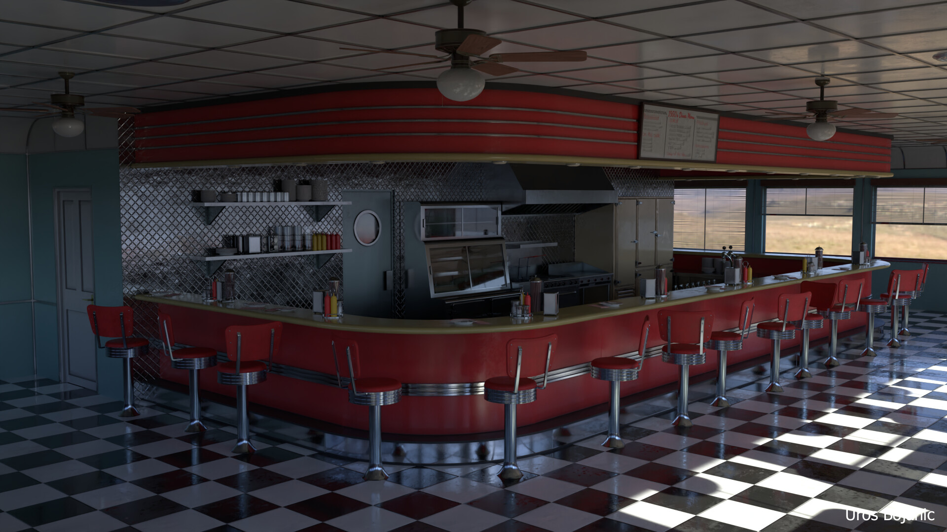 Uros Bojanic - 1950's American Diner Scene/Environment